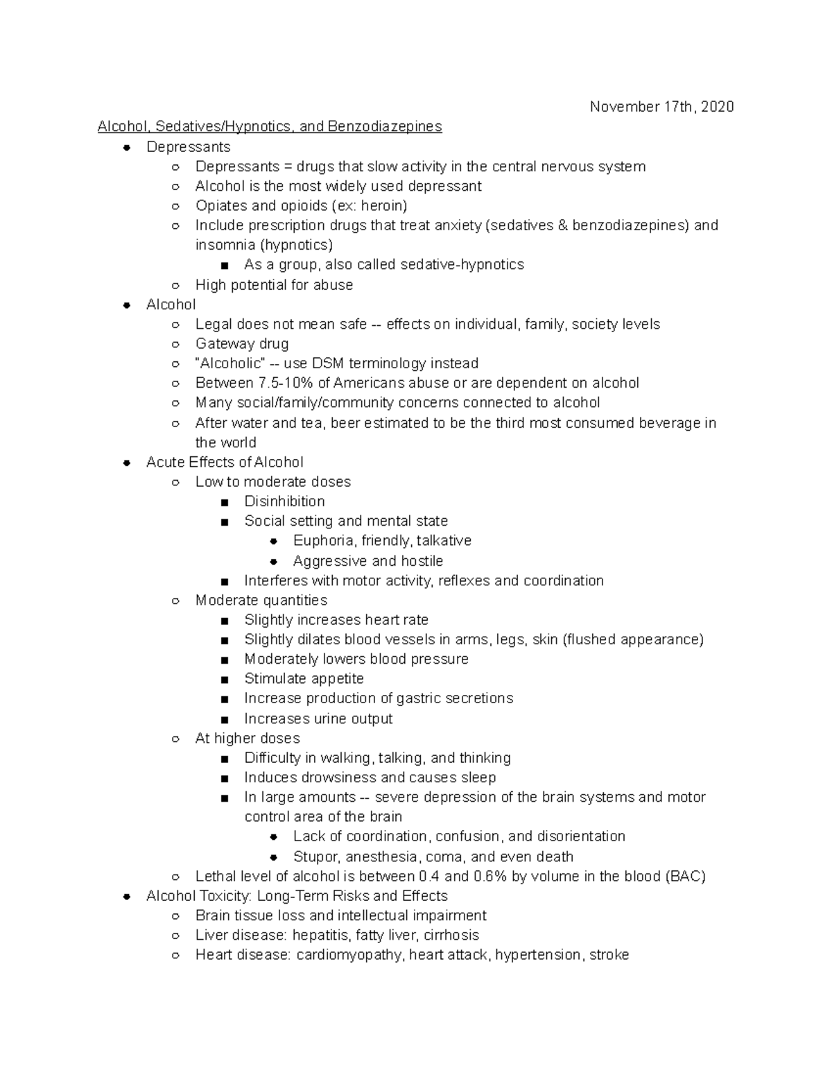 Module 6 Alcohol, Sedatives Hypnotics, and Benzodiazepines - Deprecated ...