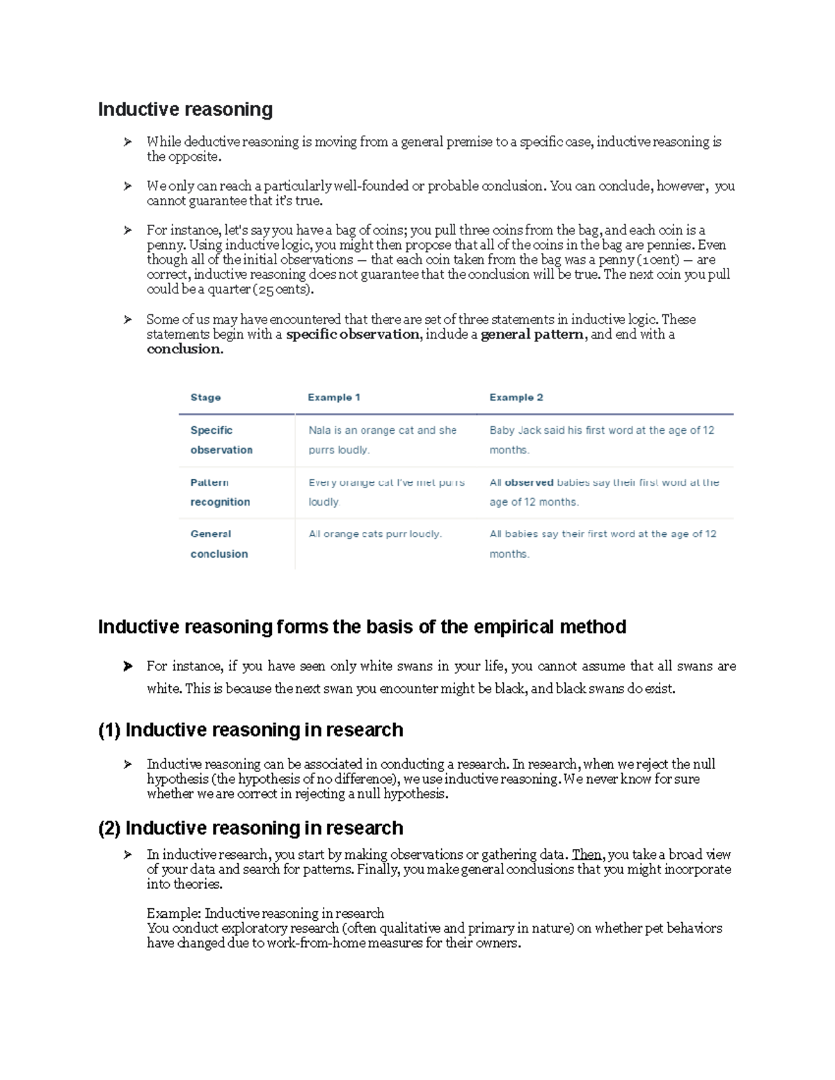 Inductive reasoning - Summary BS Psychology - Inductive reasoning While deductive reasoning is ...
