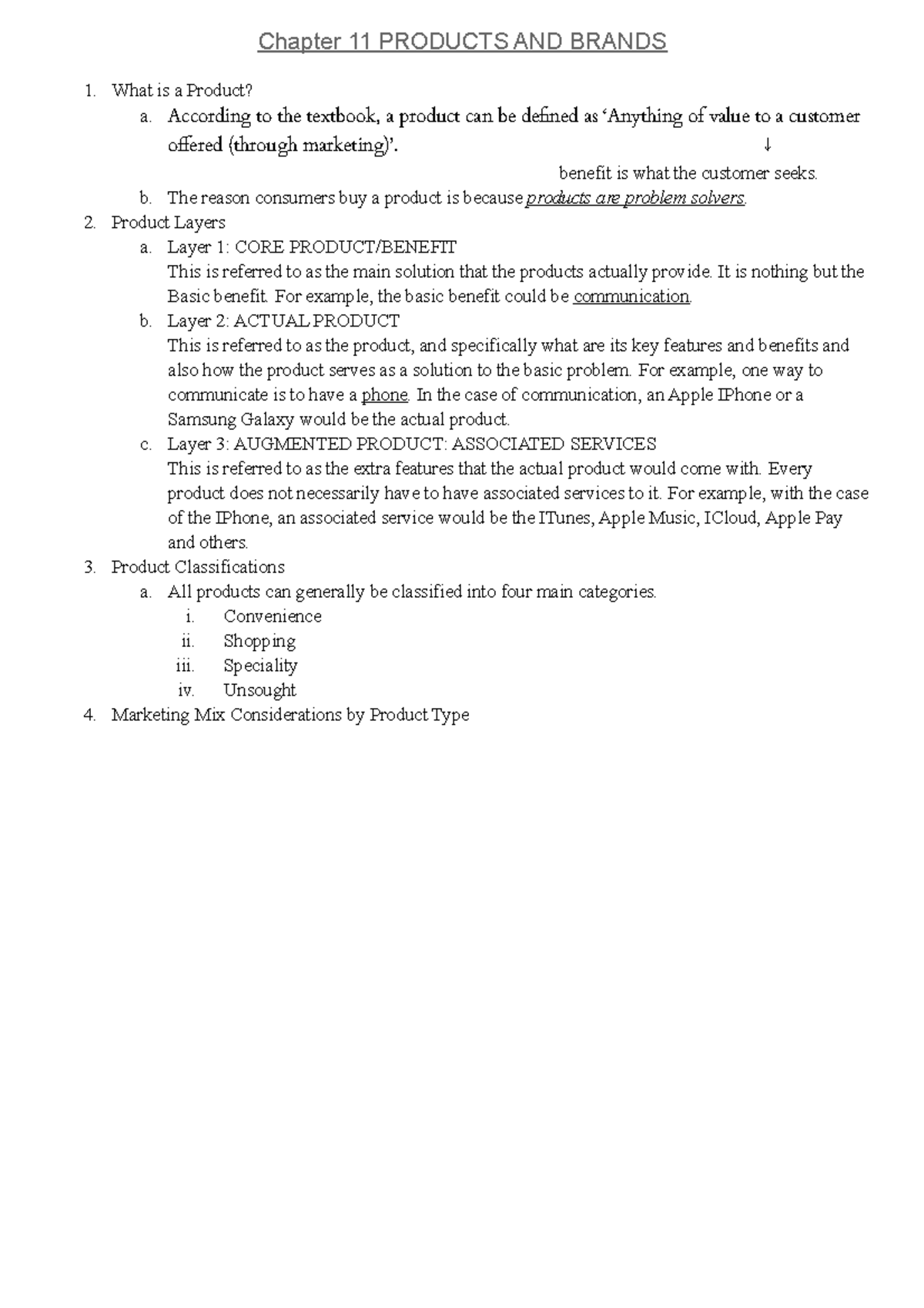 BUS-M 370 Chapter 11 Products AND Brands - Chapter 11 PRODUCTS AND ...