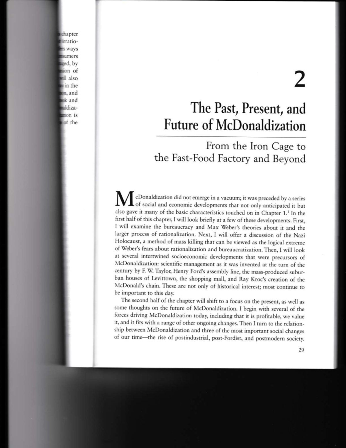 Ritzer chapter 2 - material to help students learn and understand what is being taught in the ...