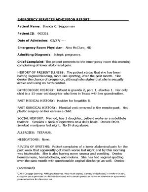 Assignment 8 - Medical Transcription - Case #7, Spine Clinic HPIP Note ...