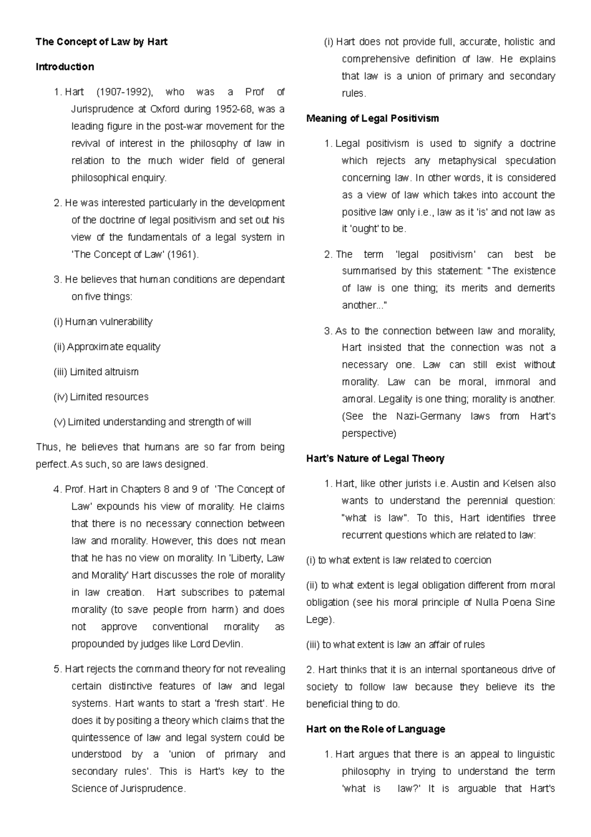 Chapter 2 (The Concept of Law by Hart) - The Concept of Law by Hart ...
