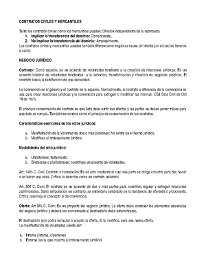 Contratos civiles y mercantiles - CONTRATOS CIVILES Y MERCANTILES Lecturas Buena fe ...