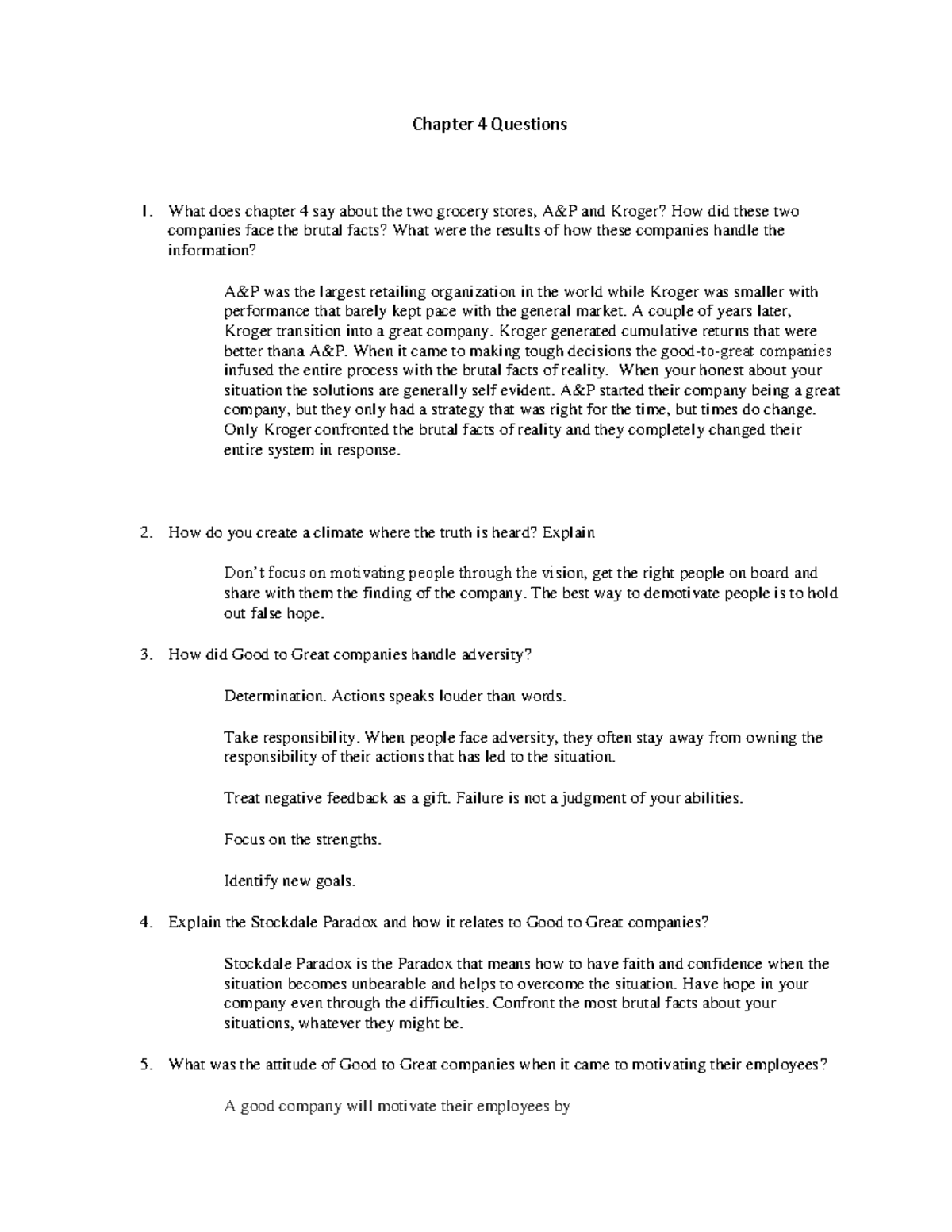 Chapter 4 Questions KIN 431 - Chapter 4 Questions What does chapter 4 ...