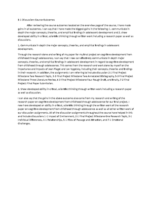 PSY 322 Rough Draft - Social and Personality Development from Childhood ...