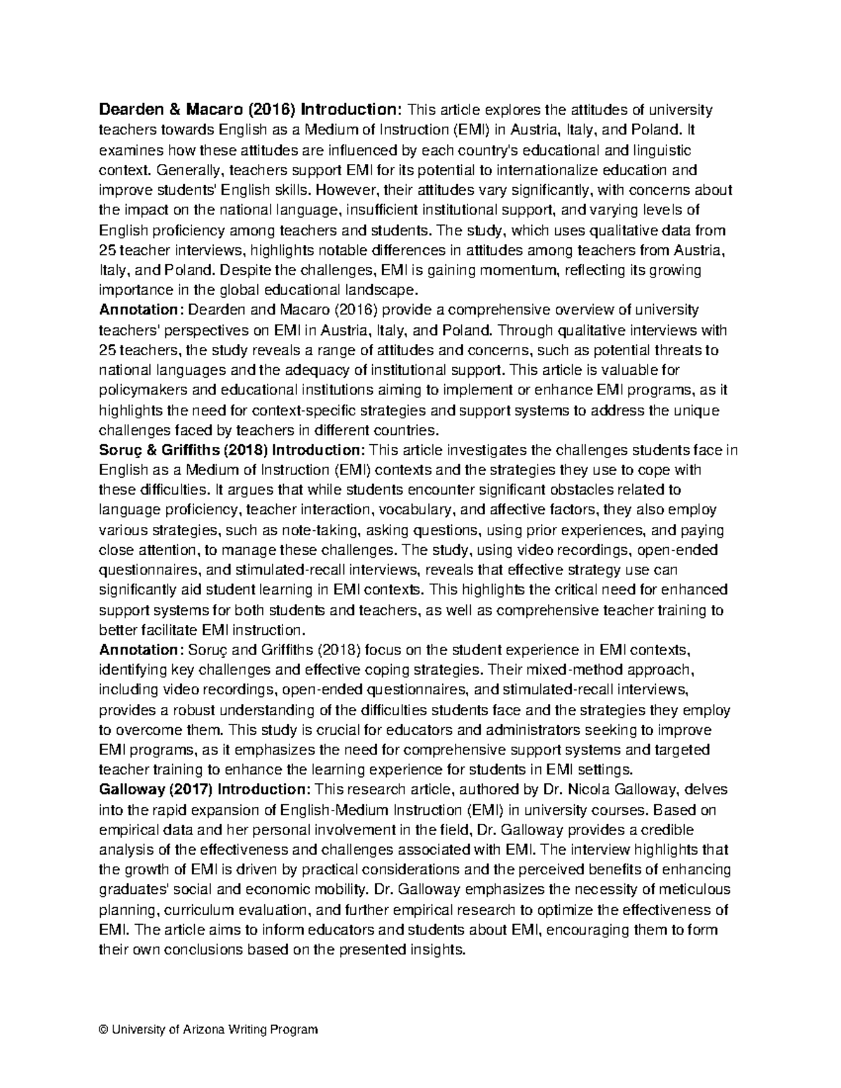 Grading Rubric, Annotated Bibliography (3) kevin - © University of ...