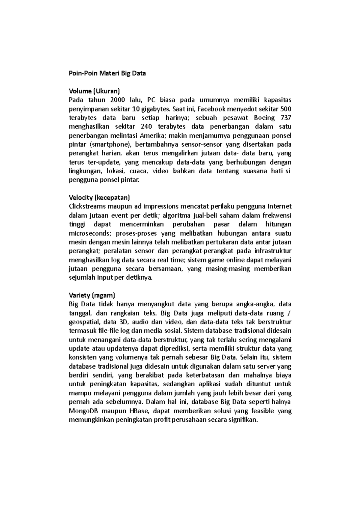 Poin-Poin Materi Big Data - Poin-Poin Materi Big Data Volume (Ukuran ...