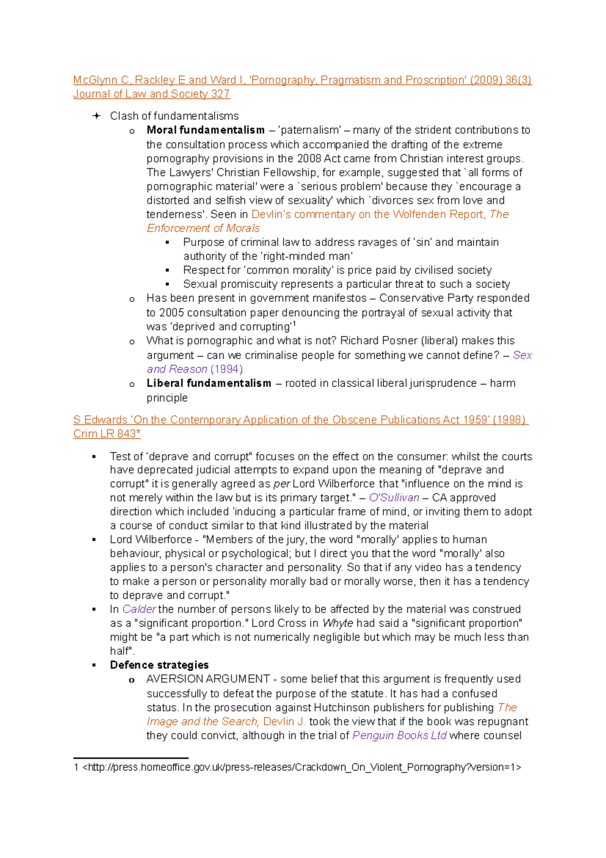 Media 10 - Lecture notes 10 - McGlynn C, Rackley E and Ward I ...