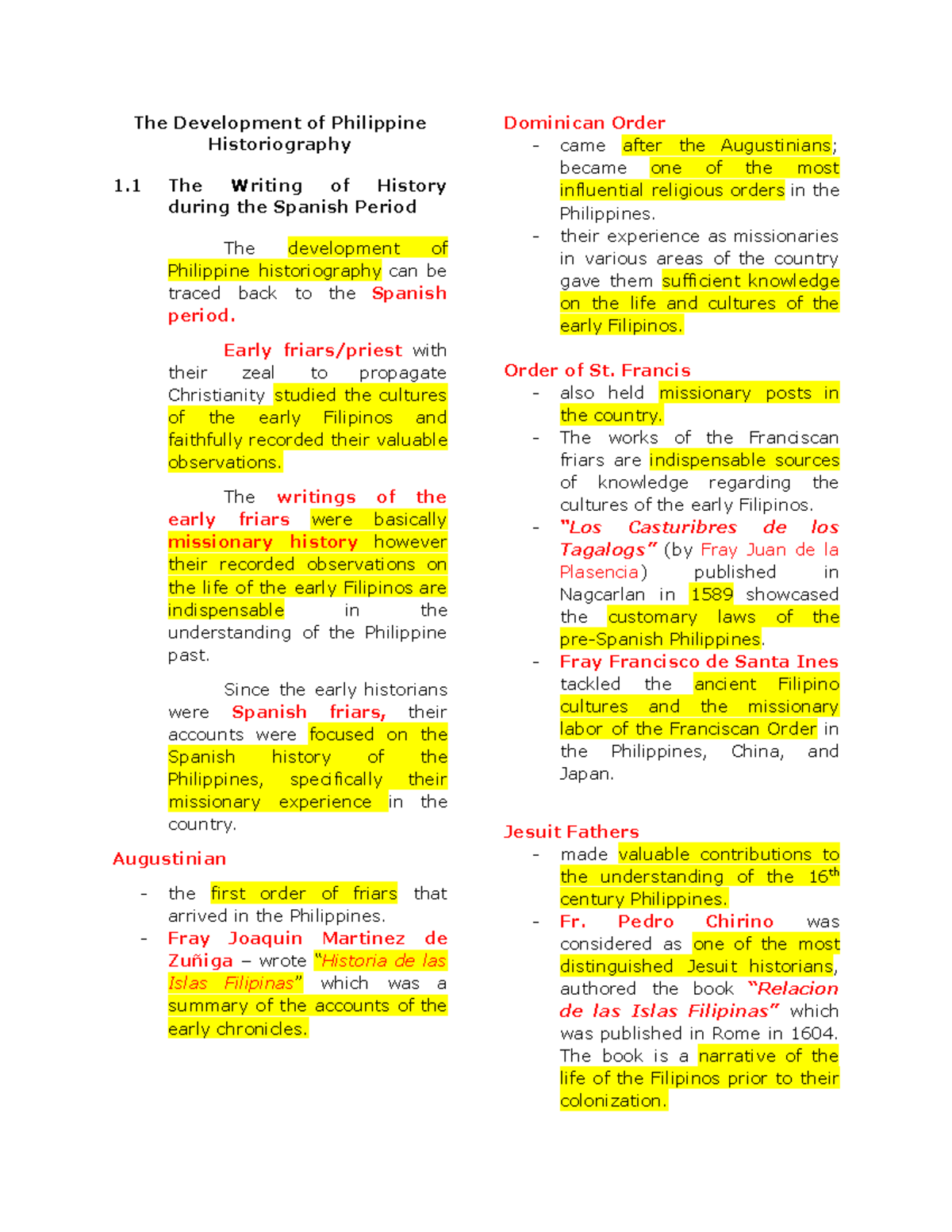 Module-2 - RPH REVIEWER - The Development of Philippine Historiography 1 The Writing of History ...