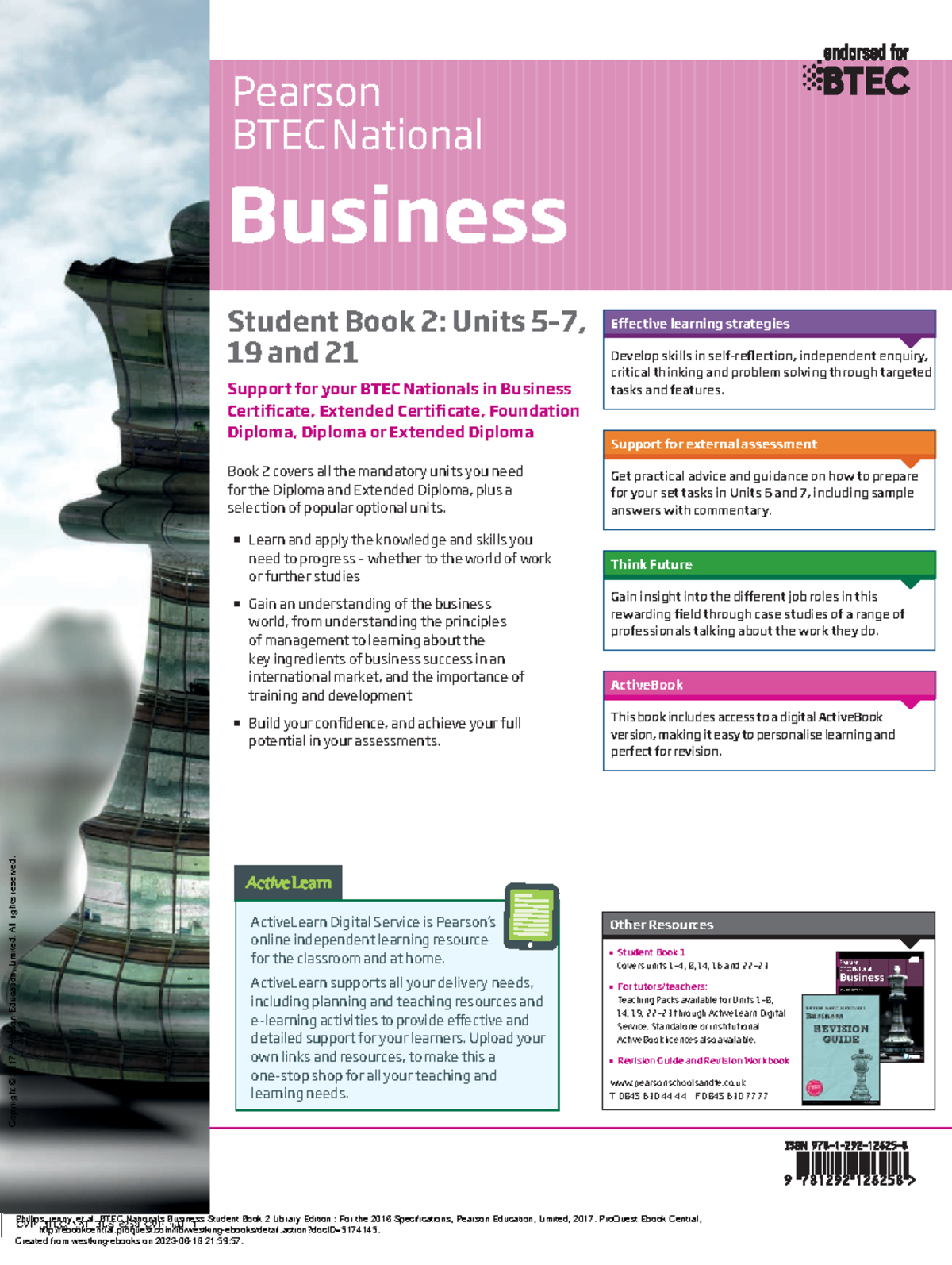 BTEC Nationals Business Student Book 2 Library Edi - Book 2 covers all ...