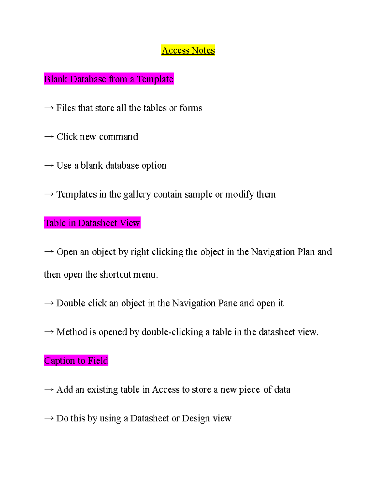 Access Notes Tables - Access Notes Blank Database from a Template → ...