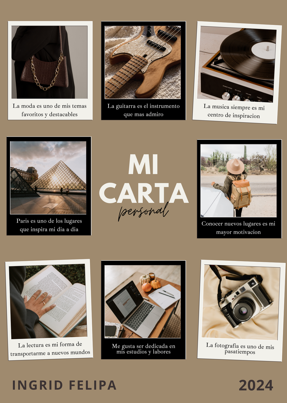 IVU Actividad 14 Ingrid Felipa - MI CARTA INGRID FELIPA 2024 personal Conocer nuevos lugares es ...