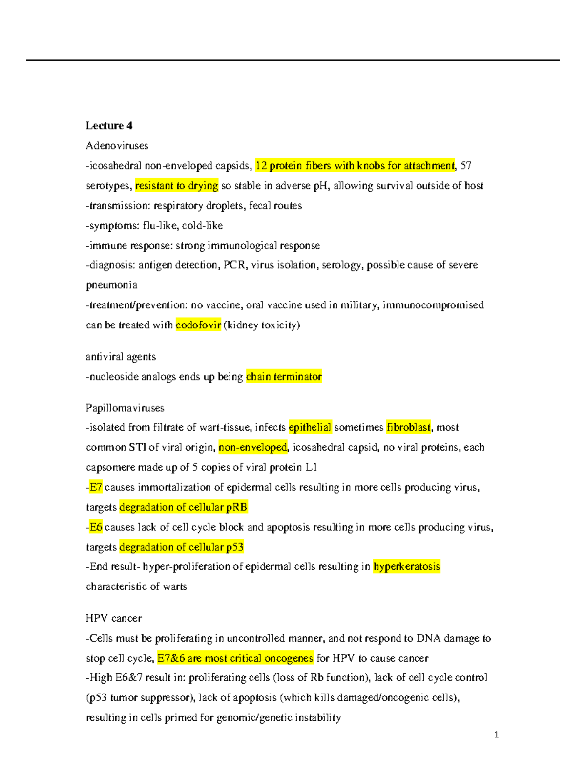 Introduction To Microbiology Lecture 4 And 5 Lecture 4 Adenoviruses