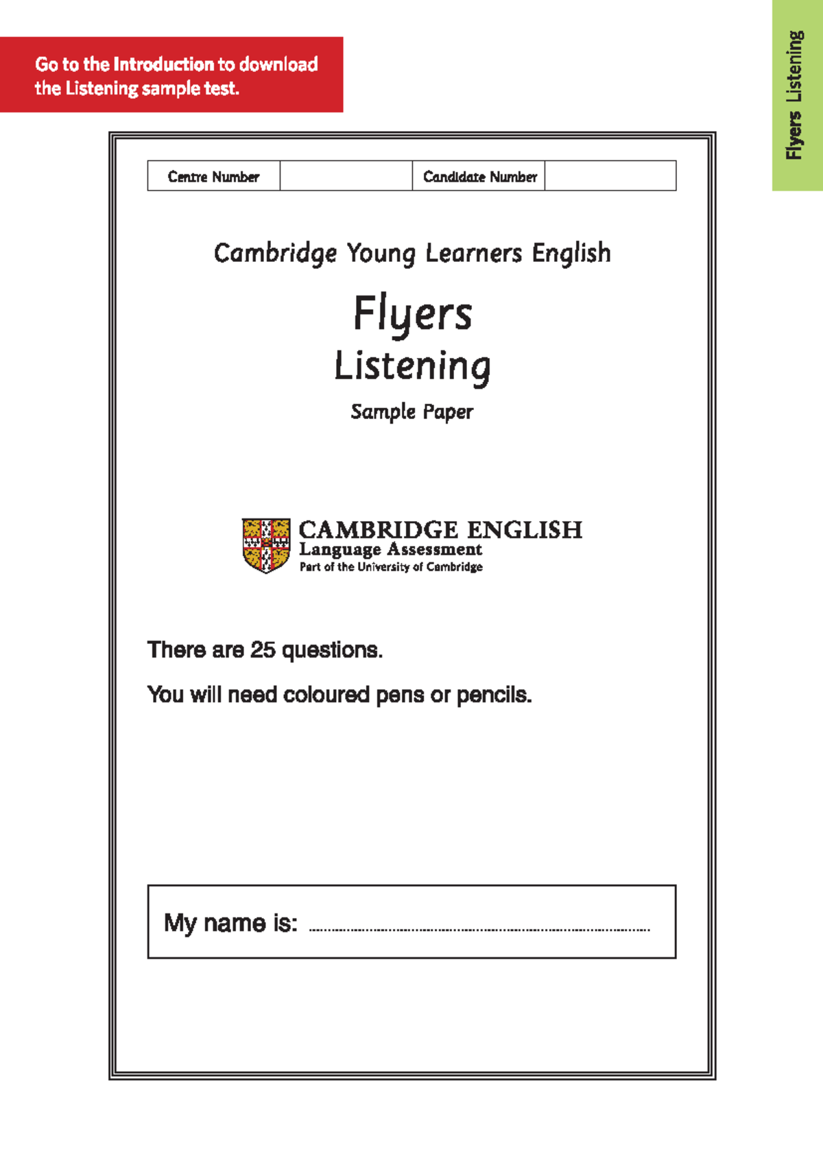 A2 Flyers - Cambridge - Mock Exam - Go to the Introduction to download ...