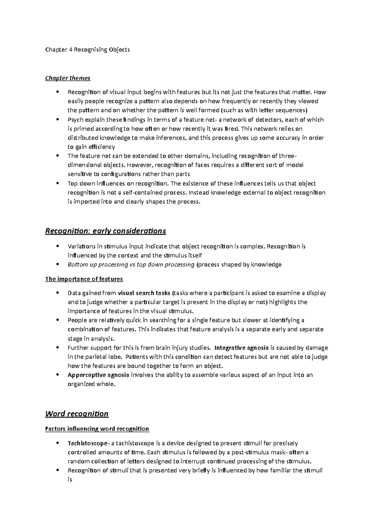 Chapter 4 Recognising Objects - Chapter 4 Recognising Objects Chapter ...