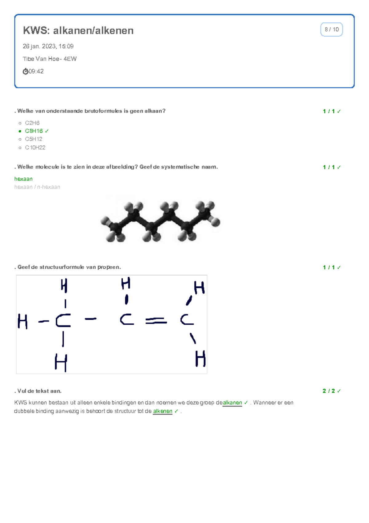 KWS alkanen alkenen - KWS: alkanen/alkenen 8 / 10 26 jan. 2023, 15 ...