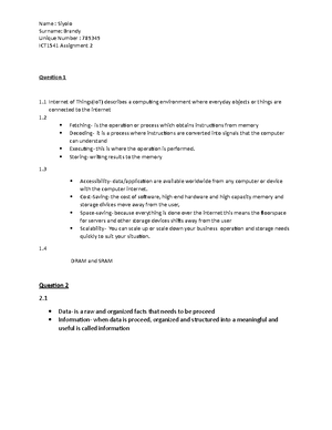 ICT1521 2022 Assignment 1 - Introduction to Databases ICT Semesters 1 2022 Assignment 02 ...