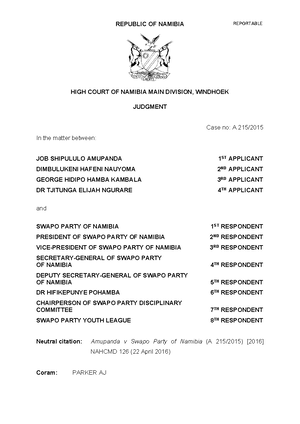 Namibian Constitution - as amended by Namibian Constitution First ...
