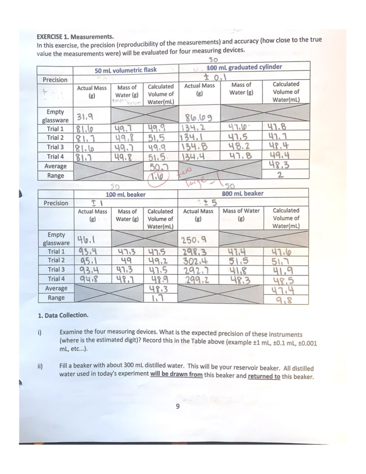 Exercise 1. Measurements - EXERCISE 1. Measurements. In this exercise ...