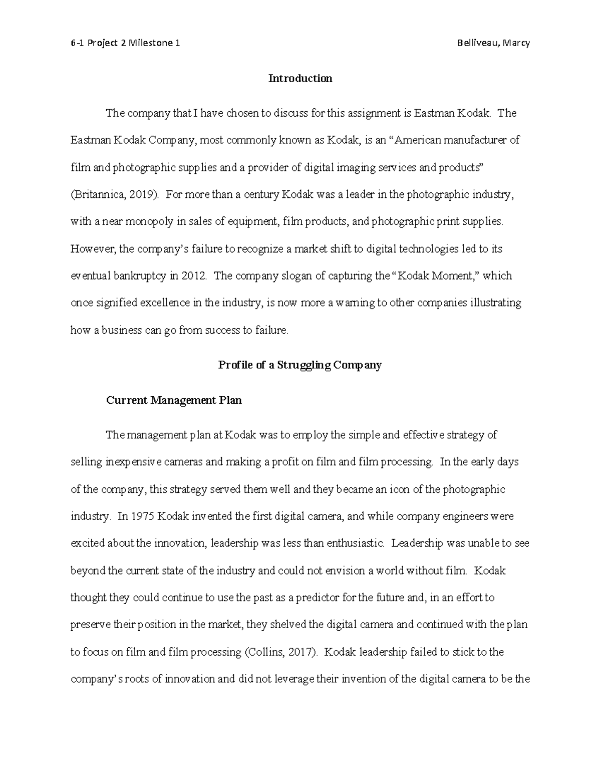 Belliveau, Marcy 6-1 Project 2 Milestone 1 - OL215 - SNHU - Studocu