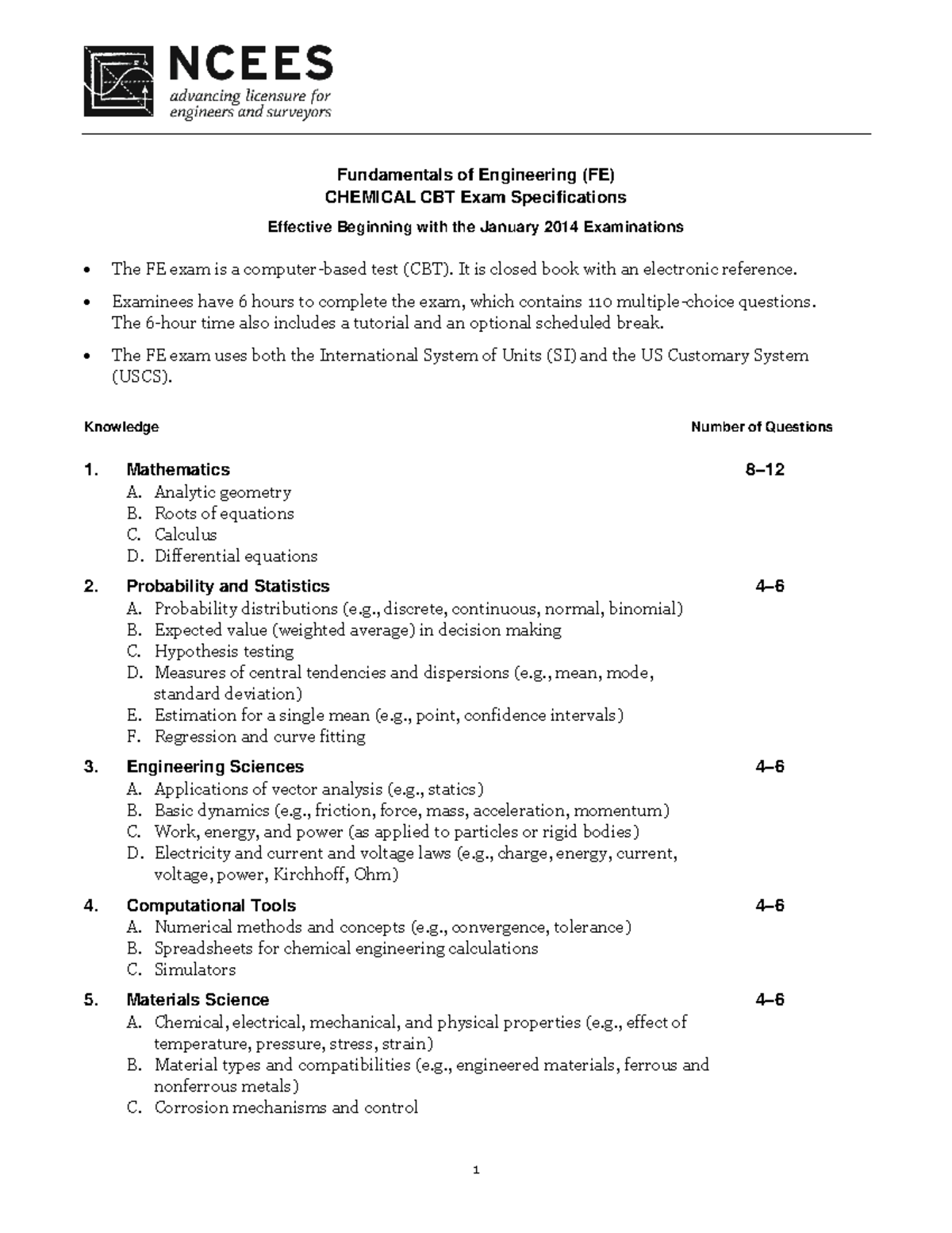 FE Chemical Engineering CBT Practice questions - 1 Fundamentals of ...