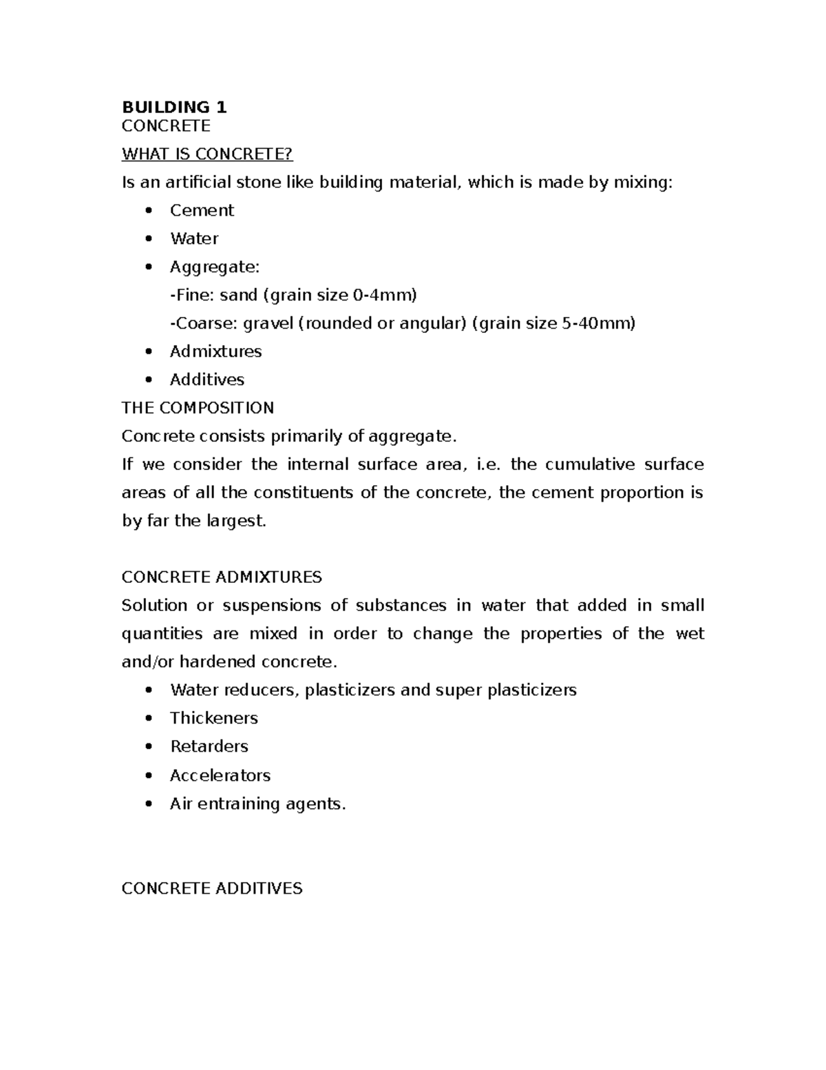 Construccion 1 - Summary Structures Introduction - BUILDING 1 CONCRETE ...