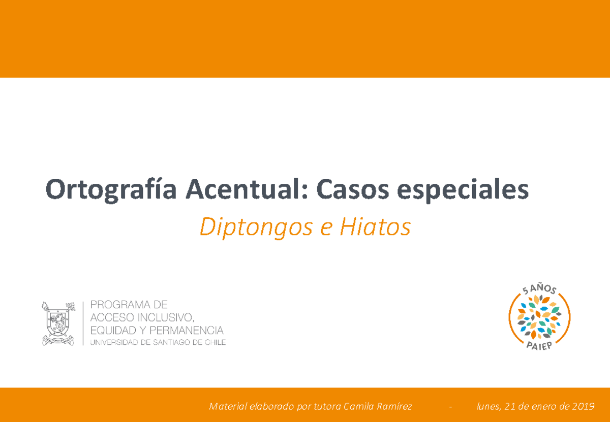 Acentuación casos especiales - Material elaborado por tutora Camila ...