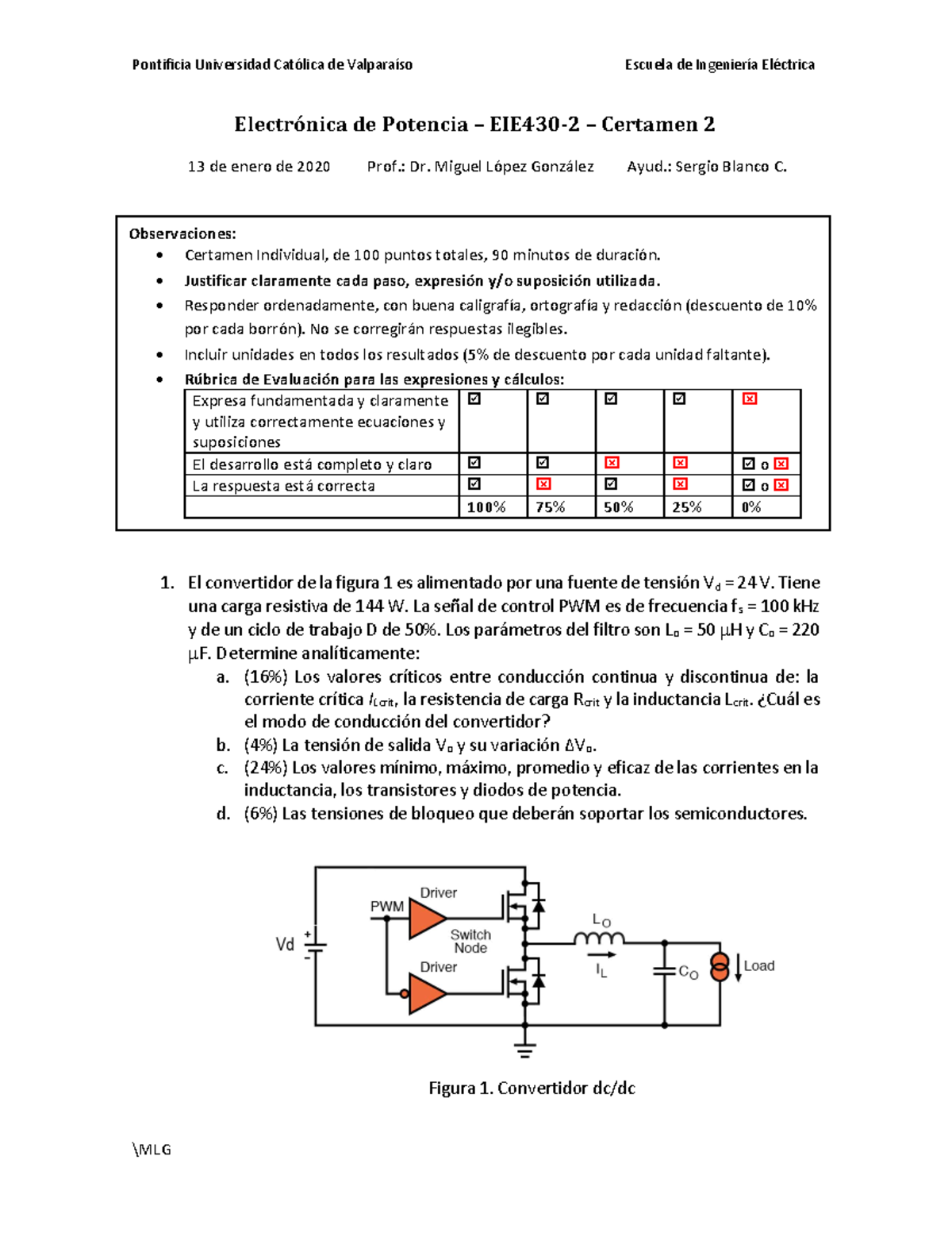 Enunciado C2 EIE430-2 2019-2 - Warning: TT: undefined function: 32 Pontificia Universidad ...