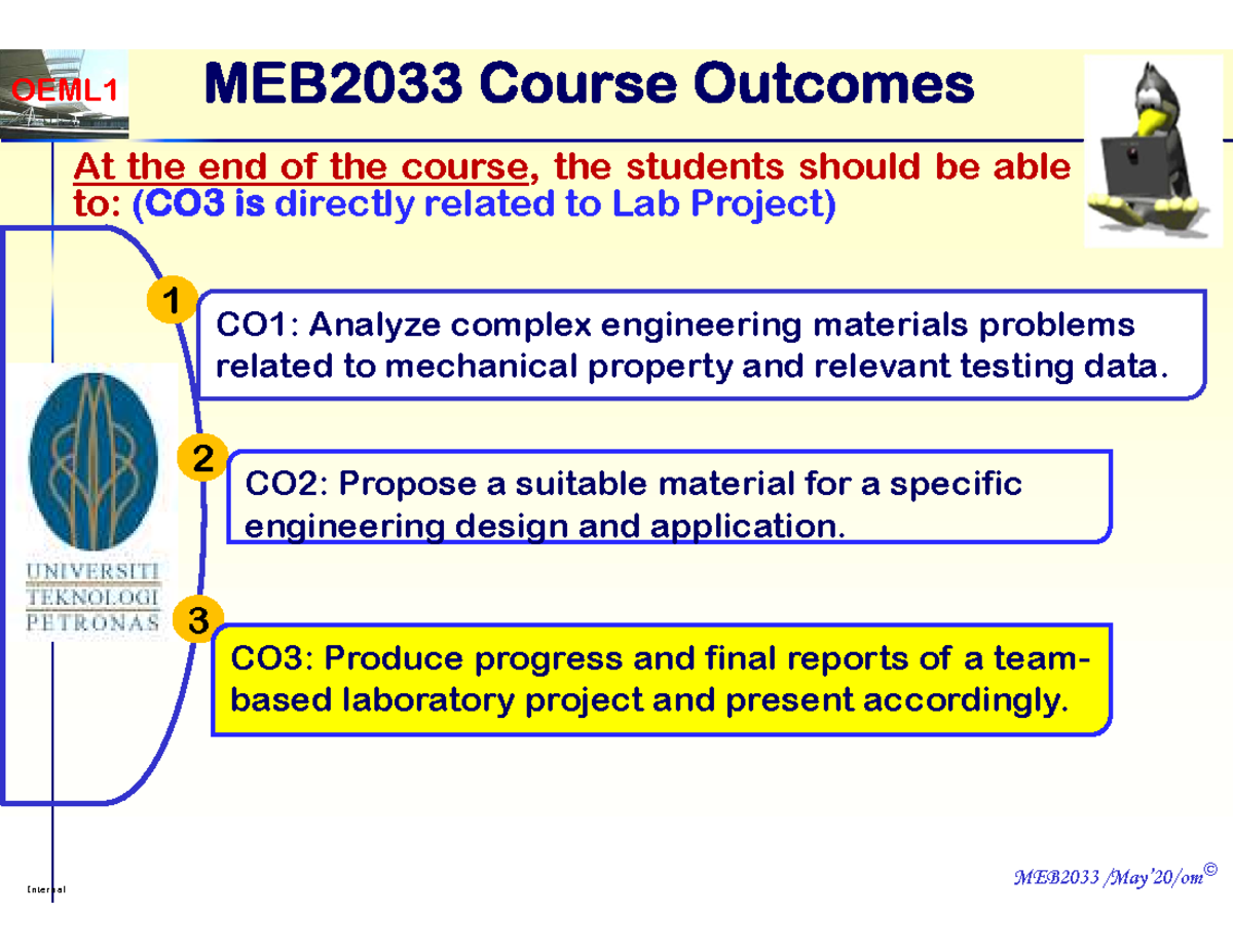 Engineering Materials Lab Breifing Slides (Sep2020) - MEB2033 /May’20 ...
