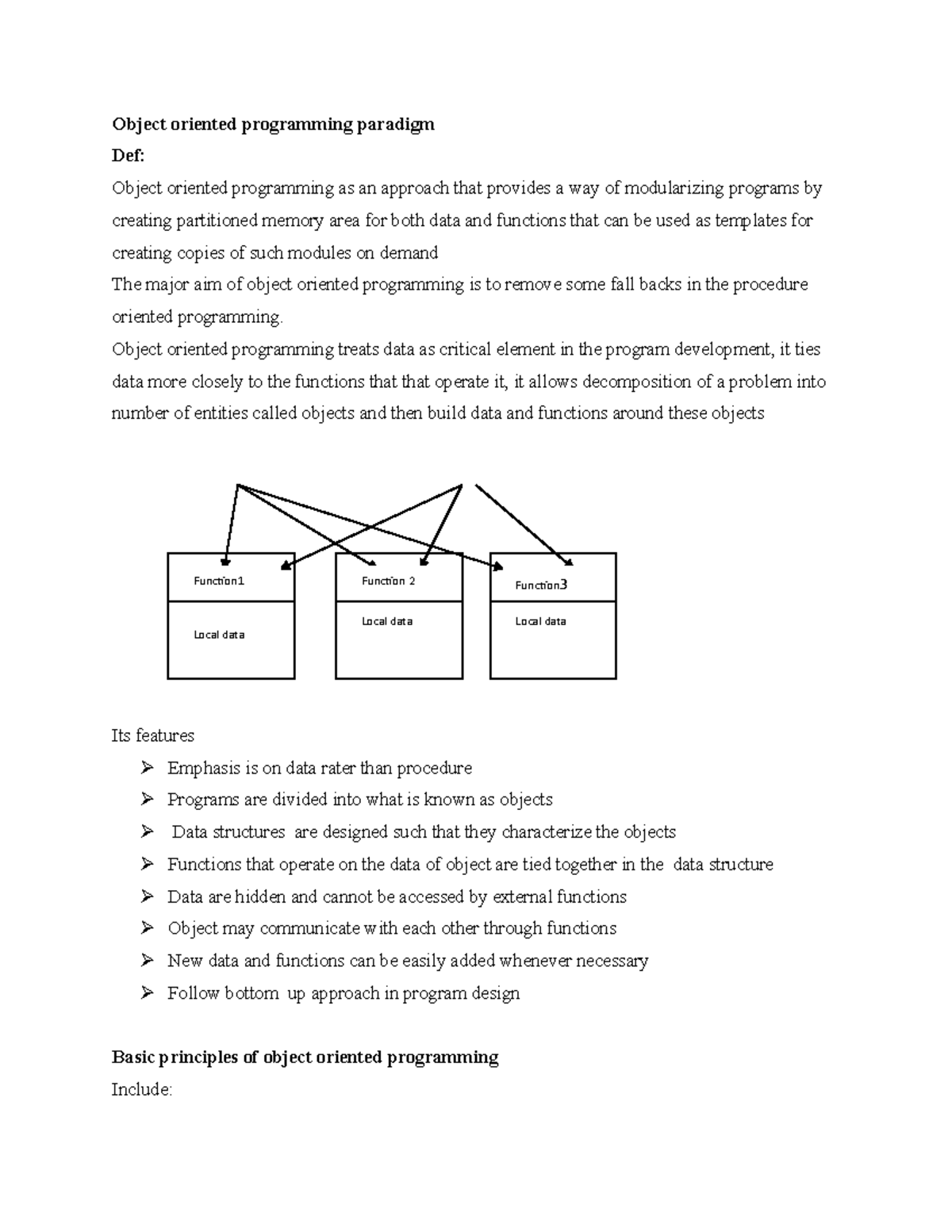 Object oriented programming Introduction - Object oriented programming ...