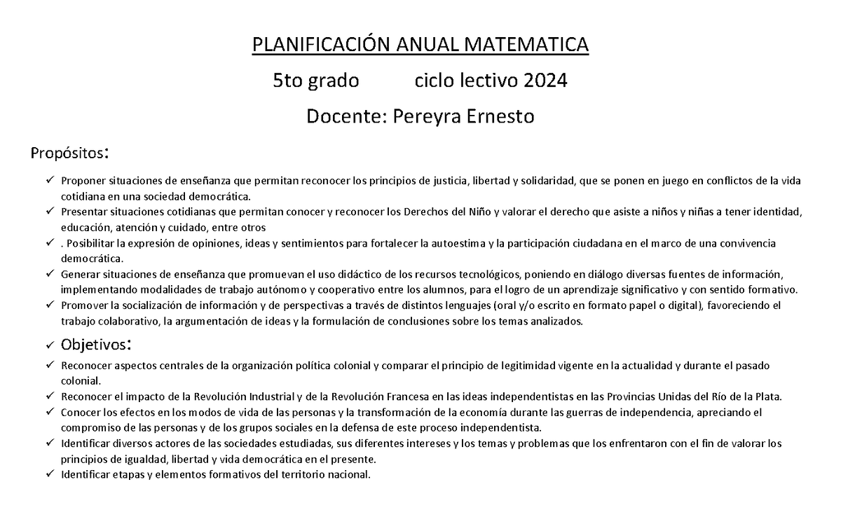 Planificacion anual soc iales - PLANIFICACIÓN ANUAL MATEMATICA 5to ...
