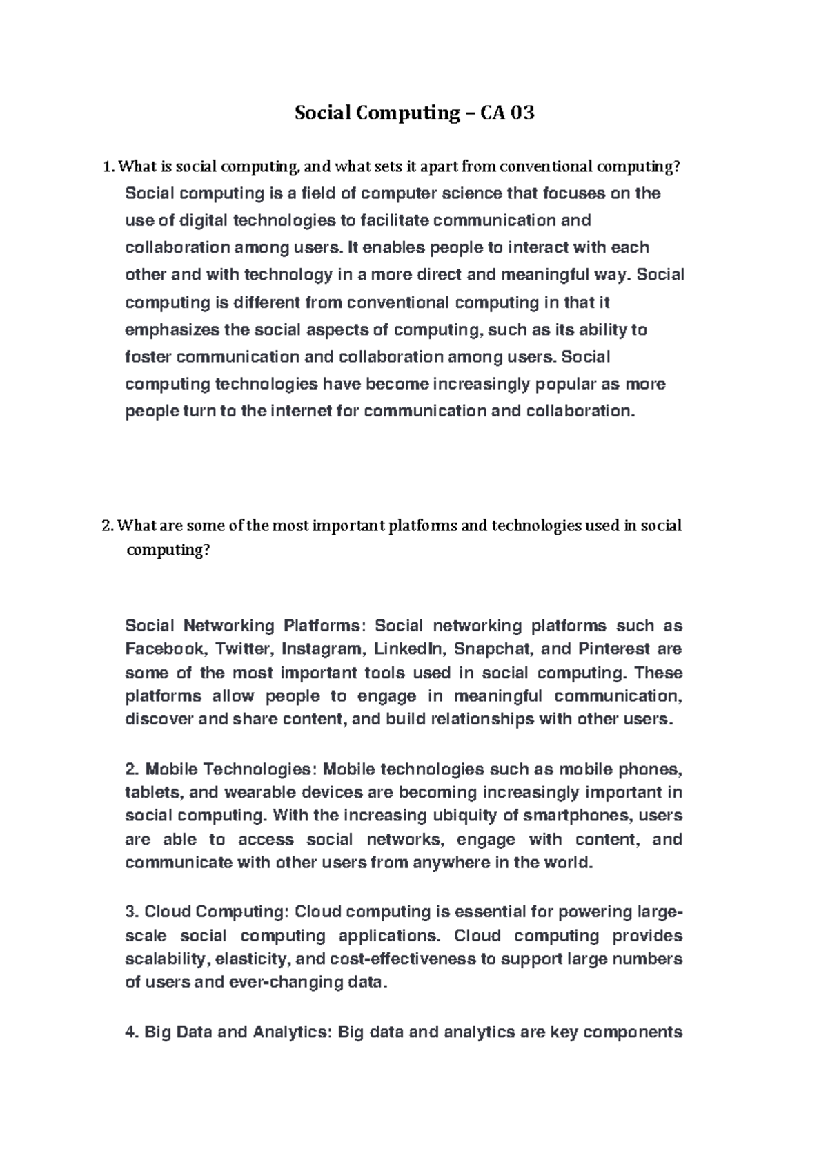 CA 03 Social Computing - material science - Social Computing – CA 03 ...