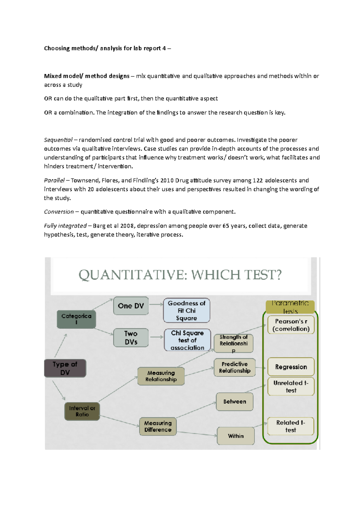 Choosing methods - The integration of the findings to answer the ...