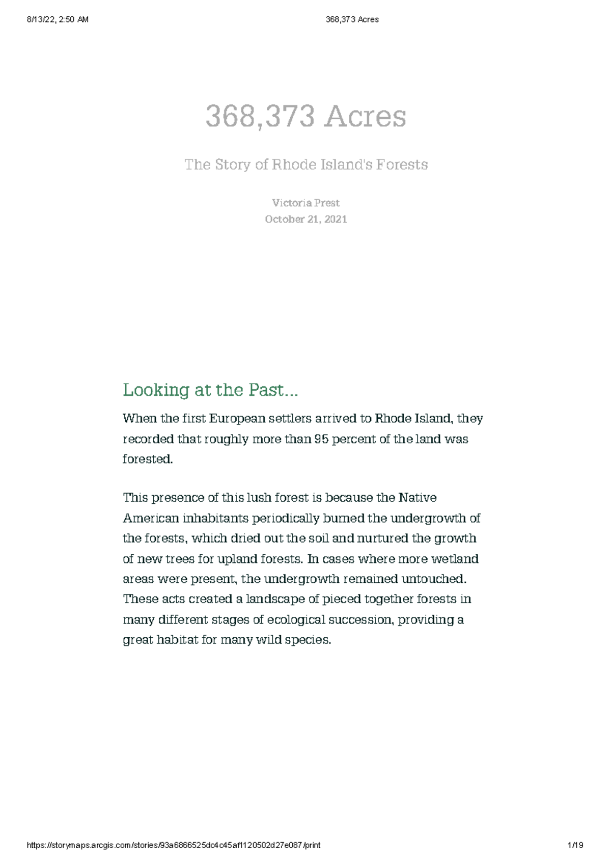 Final project EVS509: Web-based Mapping, "368,373 Acres" - 368,373 Acres The Story of Rhode ...