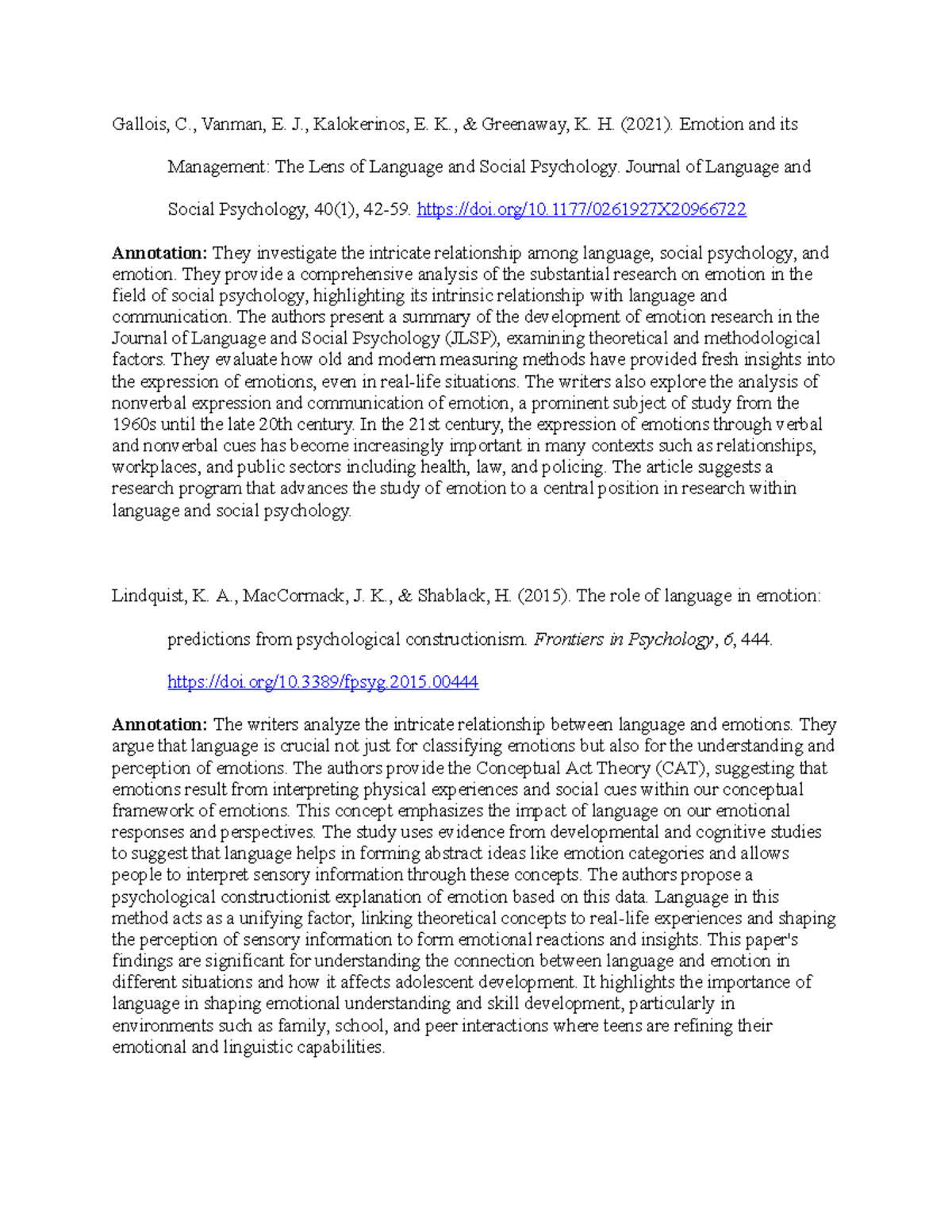 Gallois - , Vanman, E. J., Kalokerinos, E. K., & Greenaway, K. H. (2021 ...