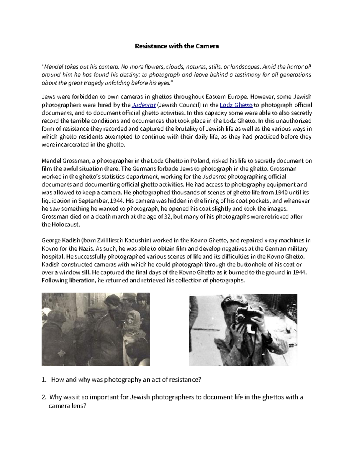 Cultural Spiritual Resistance Examples - Resistance with the Camera ...