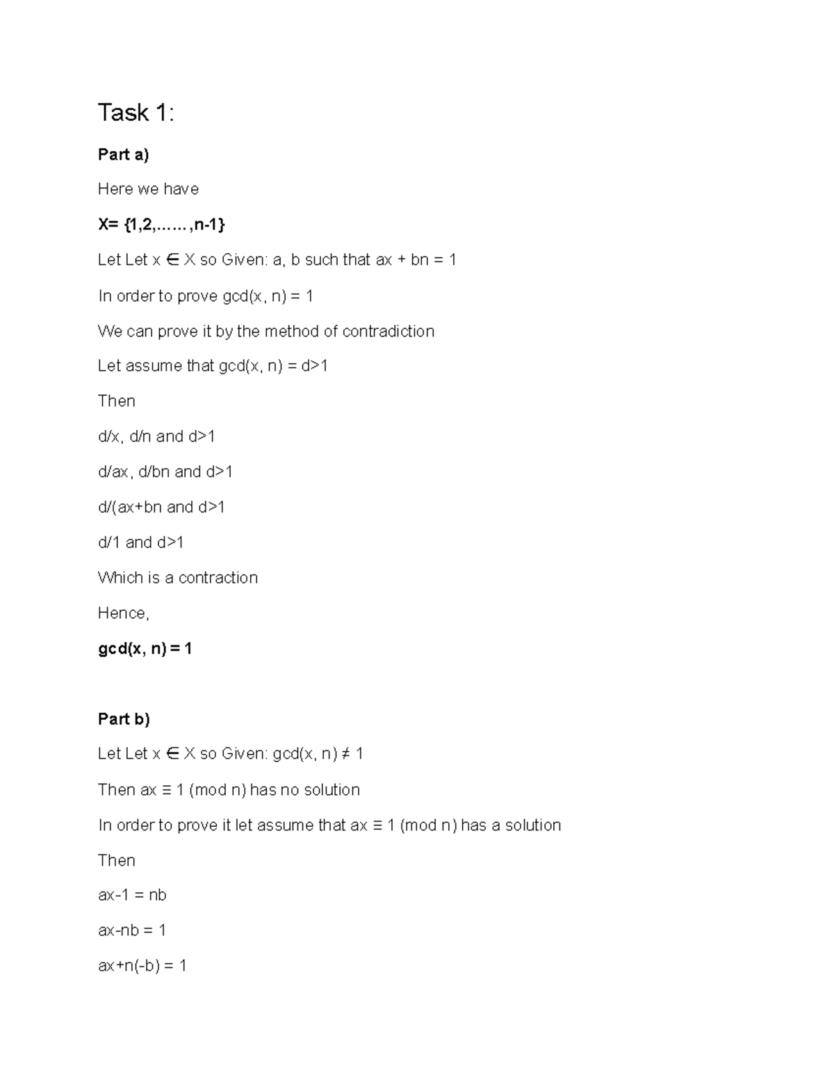 Applied Cryptography Tasks Updated - Task 1: Part a) Here we have X= {1 ...