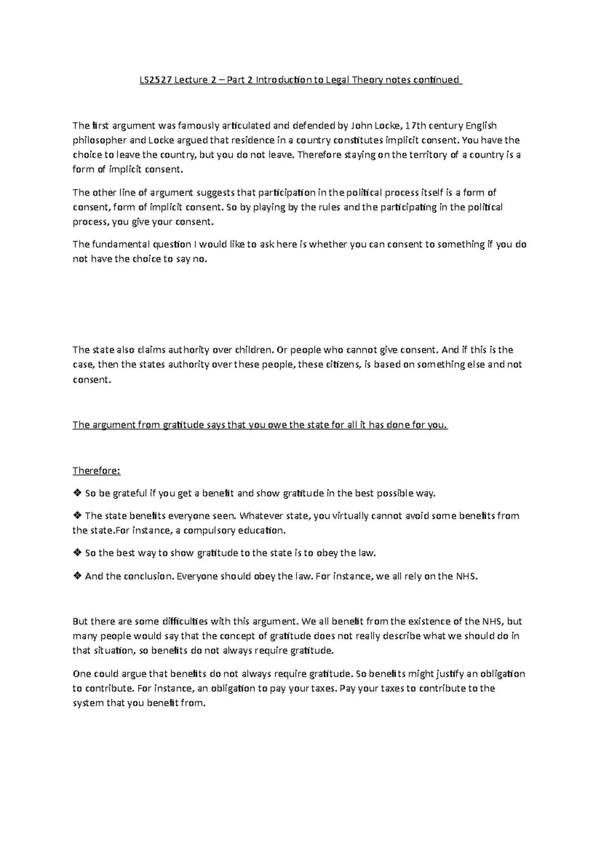 LS2527 Lecture 3 notes continued - LS2527 Lecture 2 – Part 2 ...