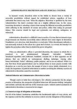 Administrative Adjudication AND Administrative Tribunals ...