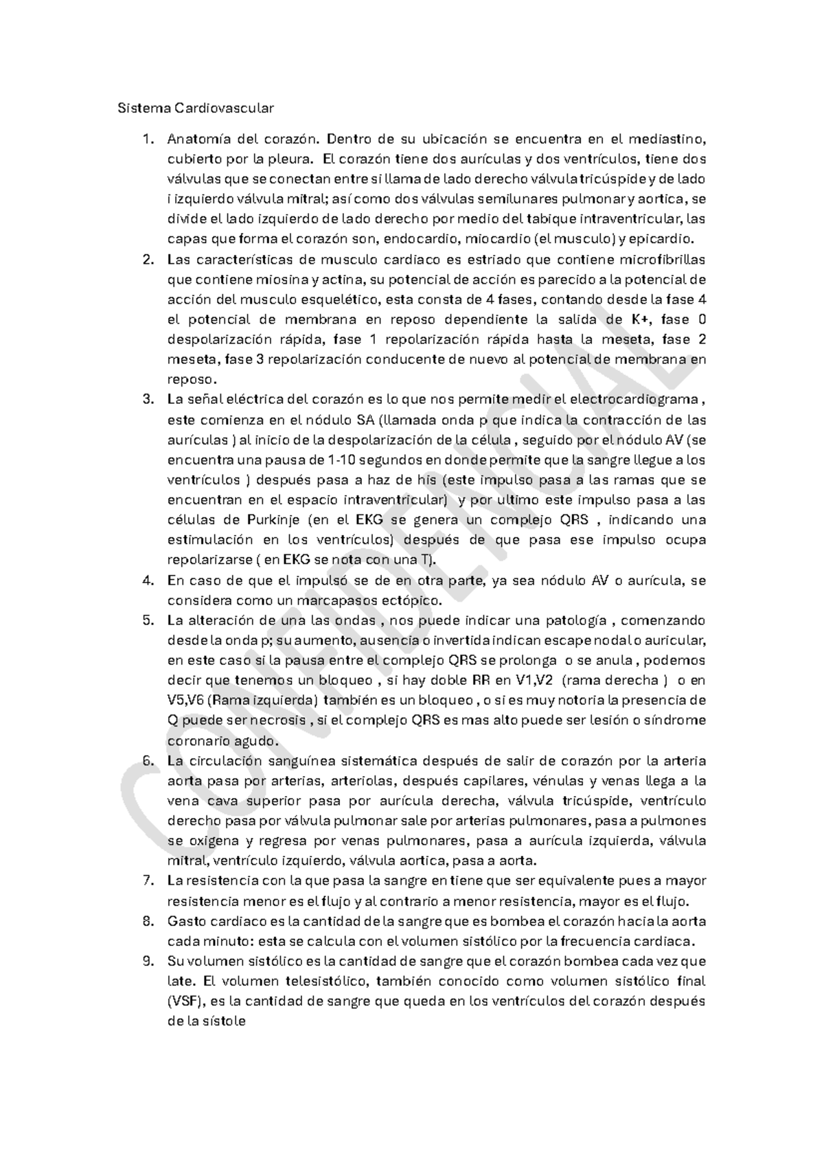 Flor Nava Sistema Cardiovascular Tarea 3 - Sistema Cardiovascular 1 ...