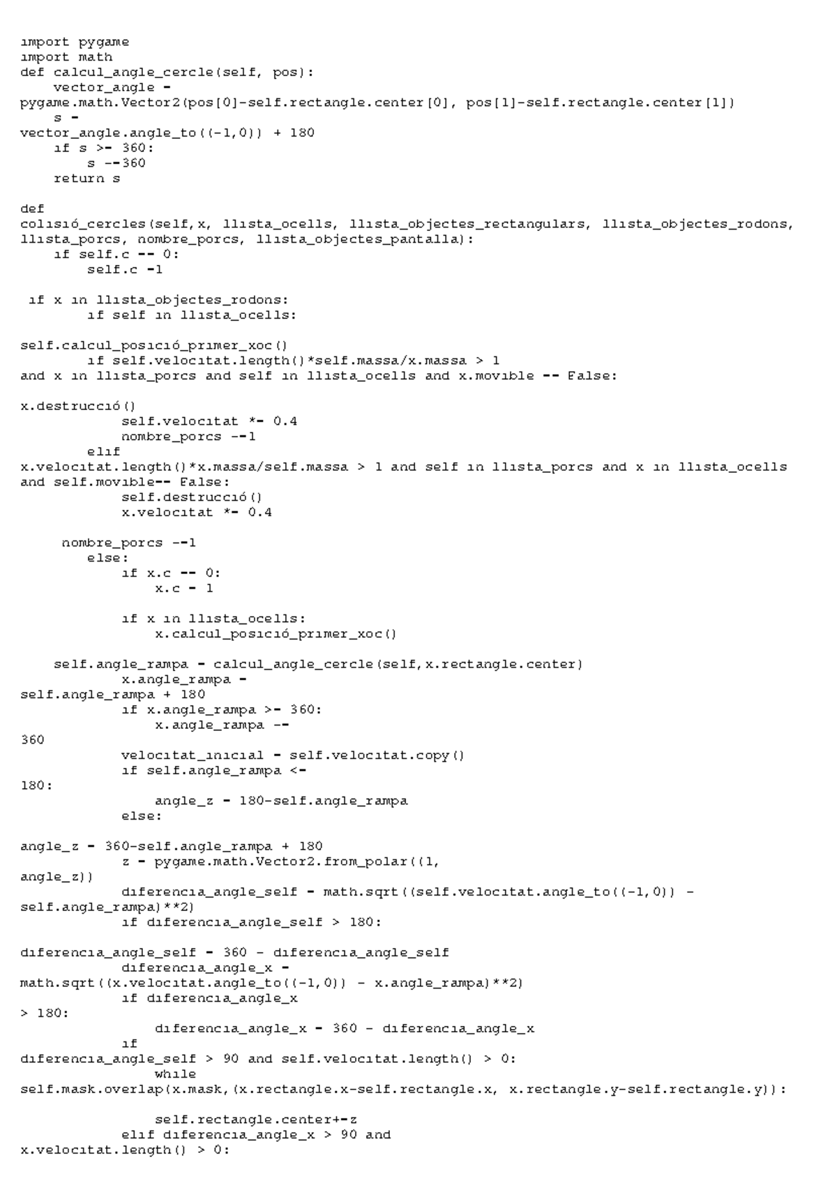 Colisió astres - import pygame import math def calcul_angle_cercle(self, pos): vector_angle ...