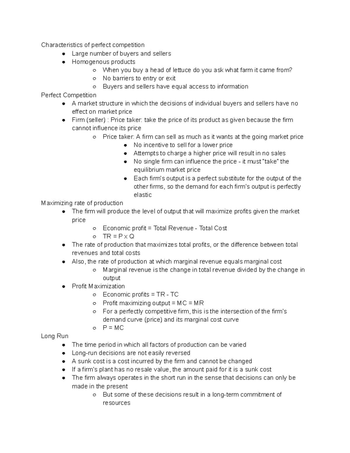 Economics in Business: Perfect Competition - Characteristics of perfect ...
