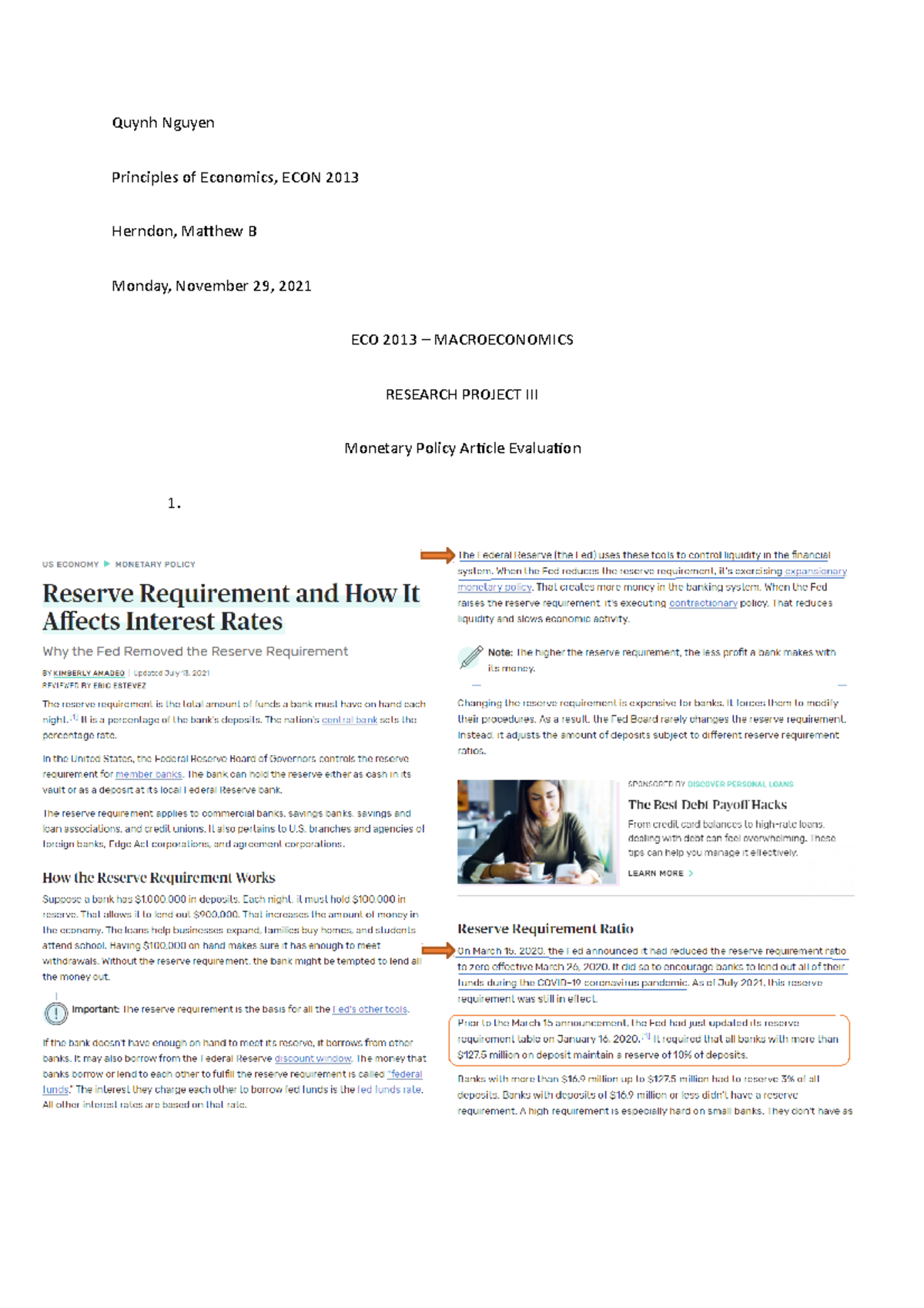 Research Project III - essay - CGS 1570 - Quynh Nguyen Principles of ...