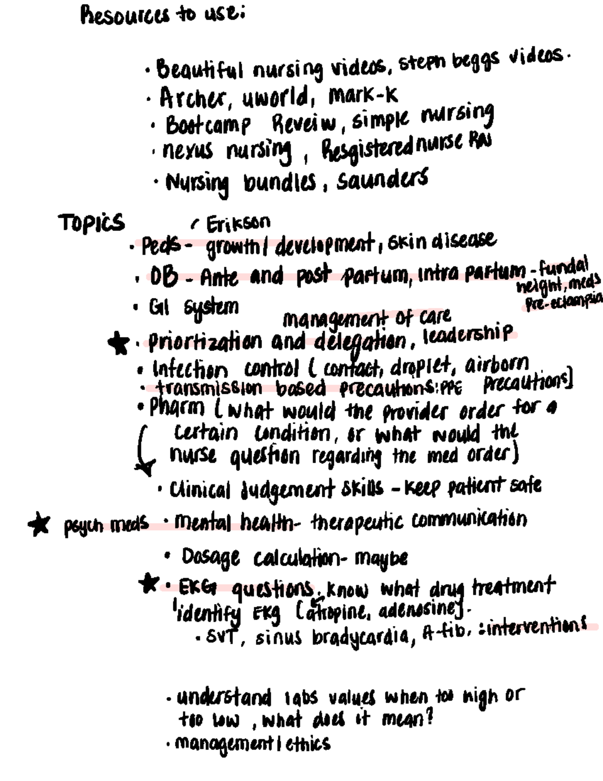 Nclex Topics To Highly Focus On - Resources to use: · Beautiful nursing ...