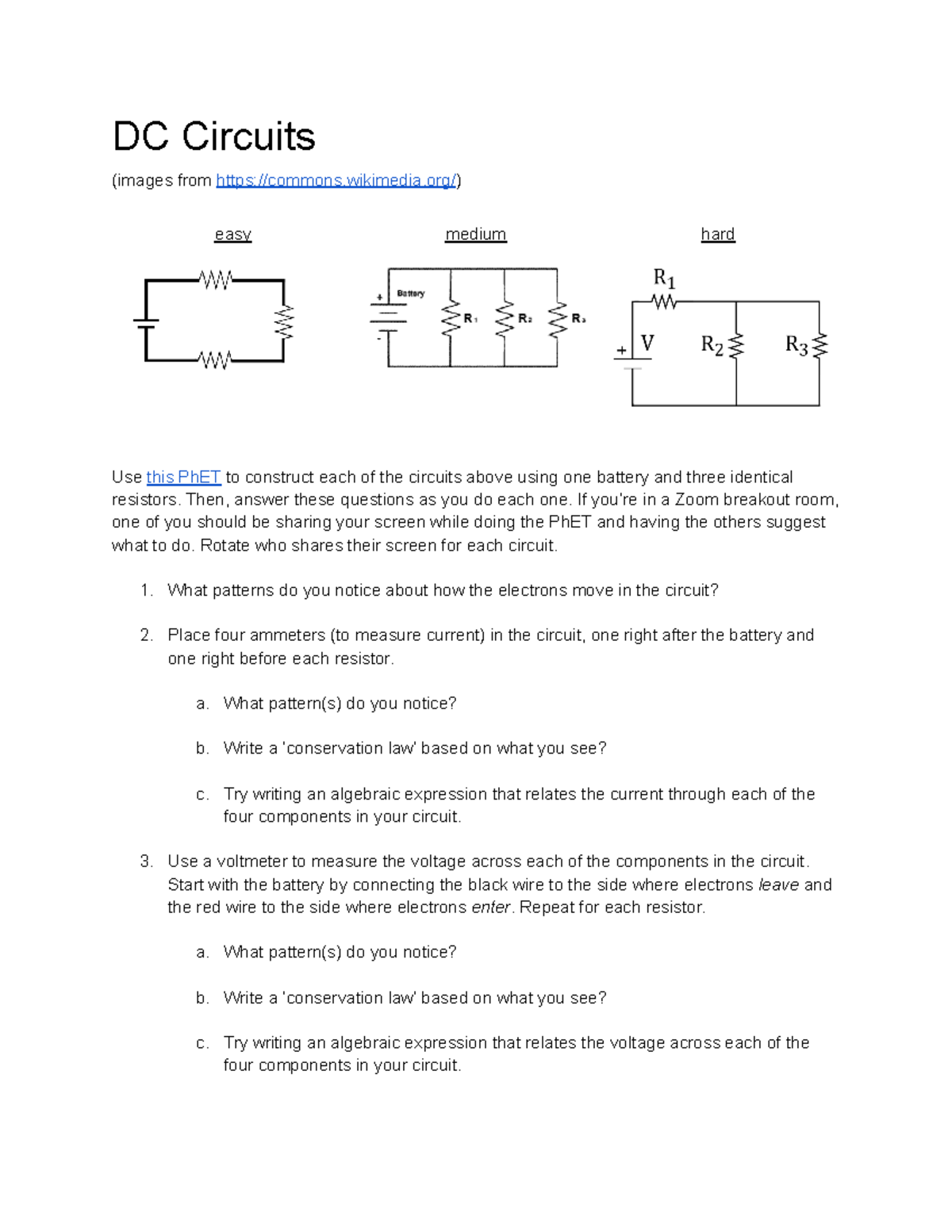 PHY2049 set 6 - circuits problems - DC Circuits (images fromcommons ...