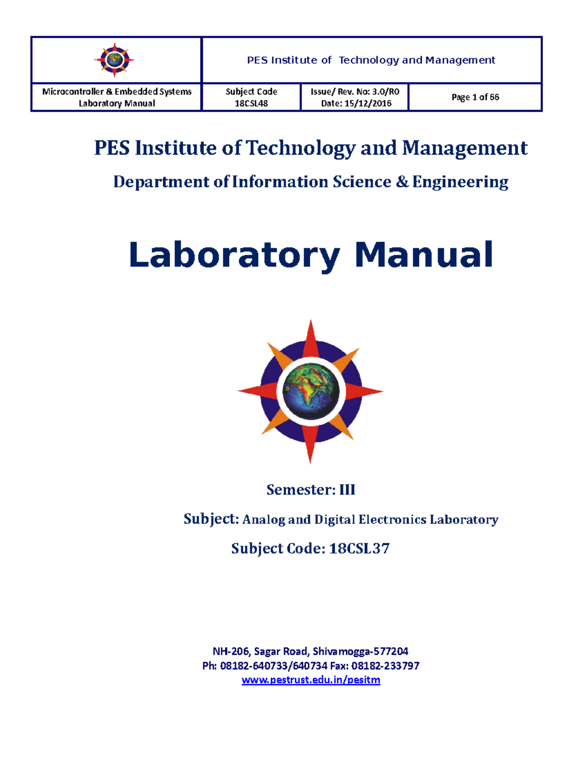 DBMS LAB - Dbms - PES Institute of Technology and Management ...