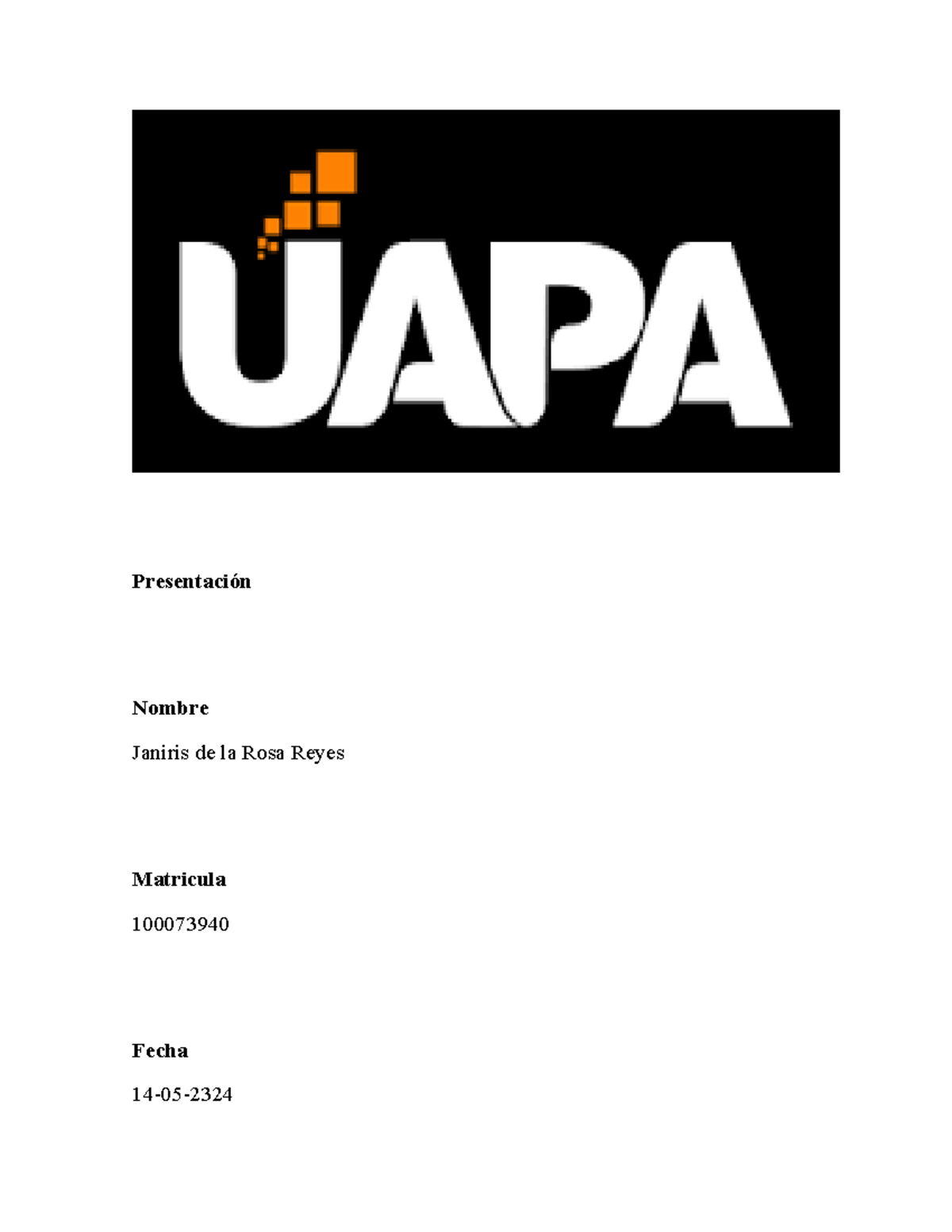 Fundamento filosofico tarea 1 - Presentación Nombre Janiris de la Rosa ...