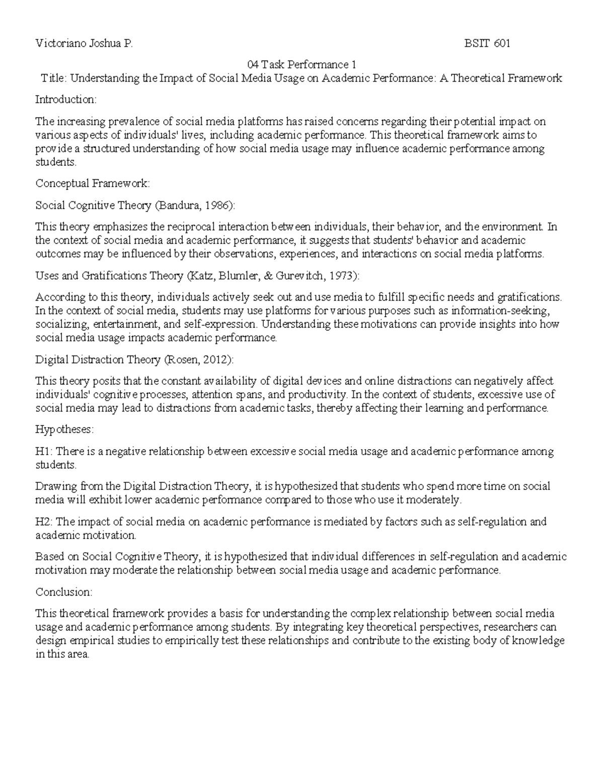 Victoriano Joshua P 04 Task Performance 1 - Victoriano Joshua P. BSIT 601 04 Task Performance 1 ...