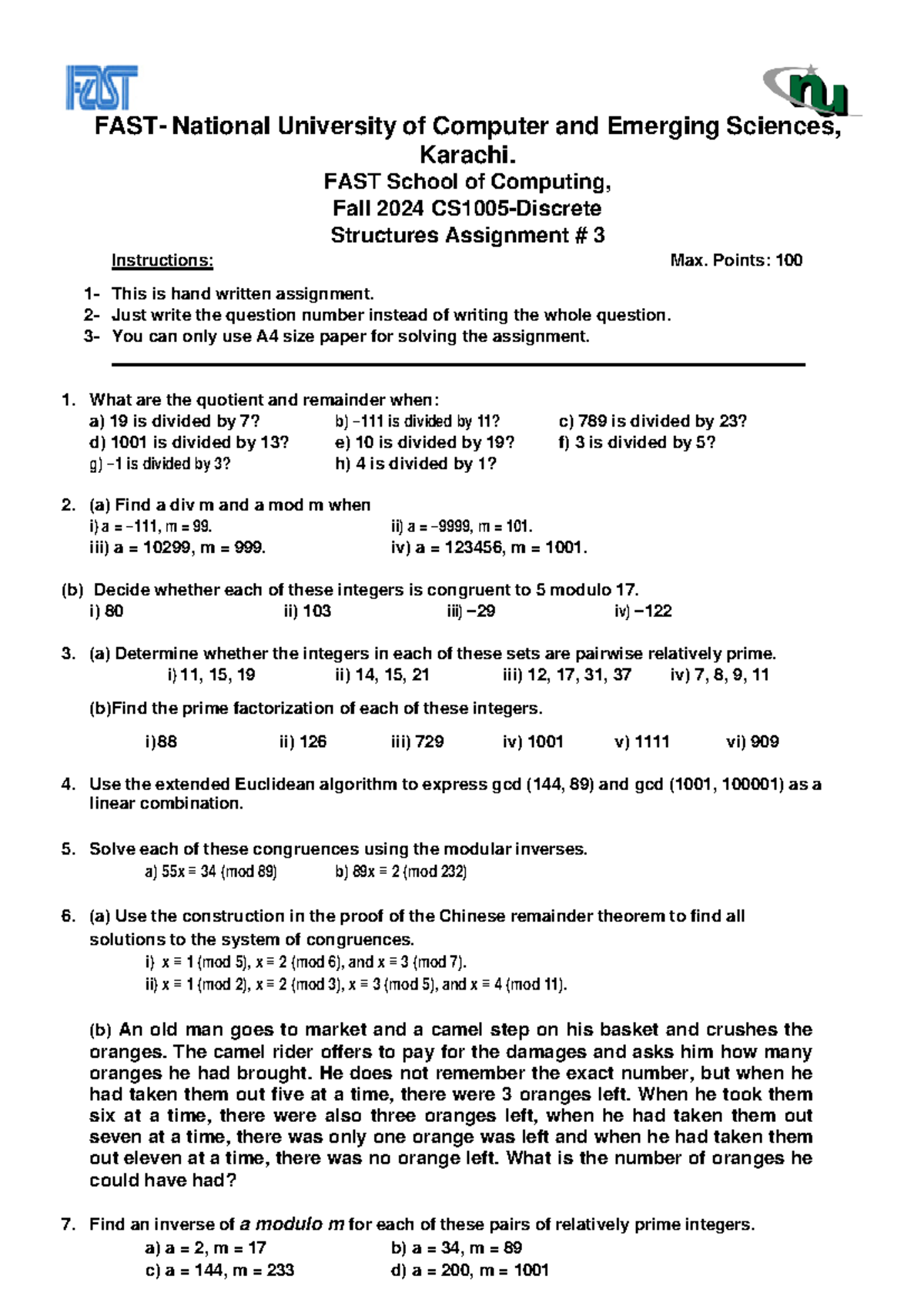Assignment # 3 - assignemnt 3 - FAST- National University of Computer and Emerging Sciences ...