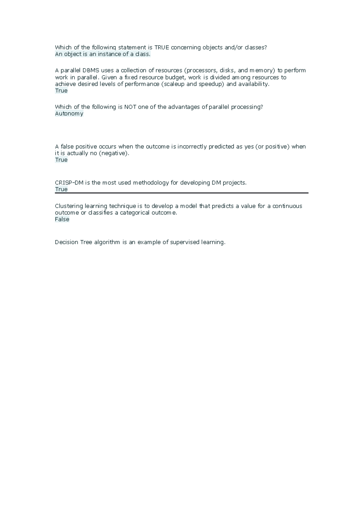 Calculus Pre-Final Exam Part2 - Which of the following statement is ...